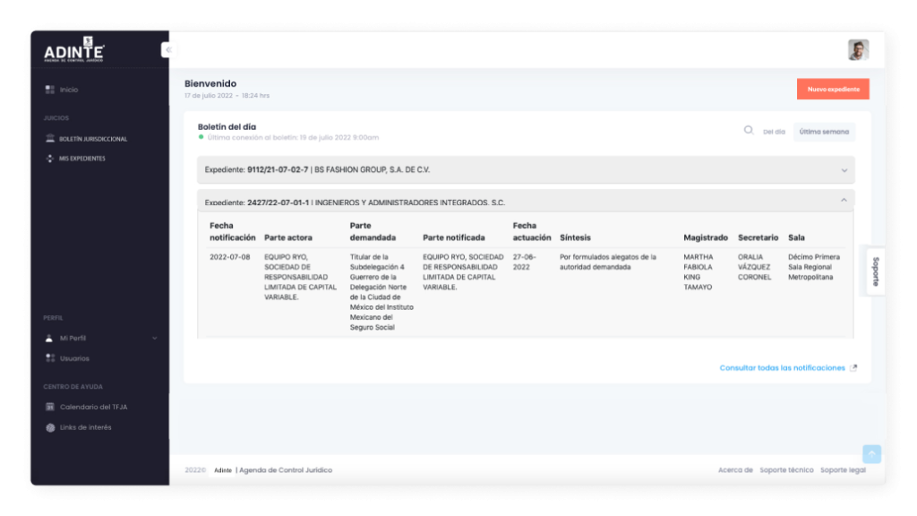 ADINTE – Agenda de Control Jurídico